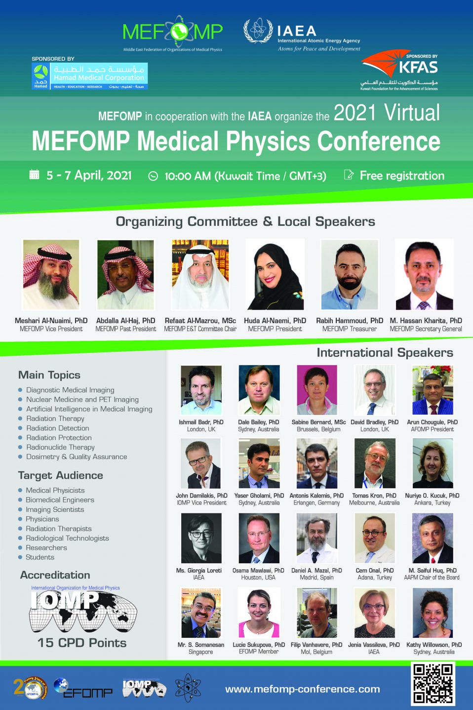 Virtual 2021 MEFOMP Medical Physics Conference, 5 – 7 April, 2021
