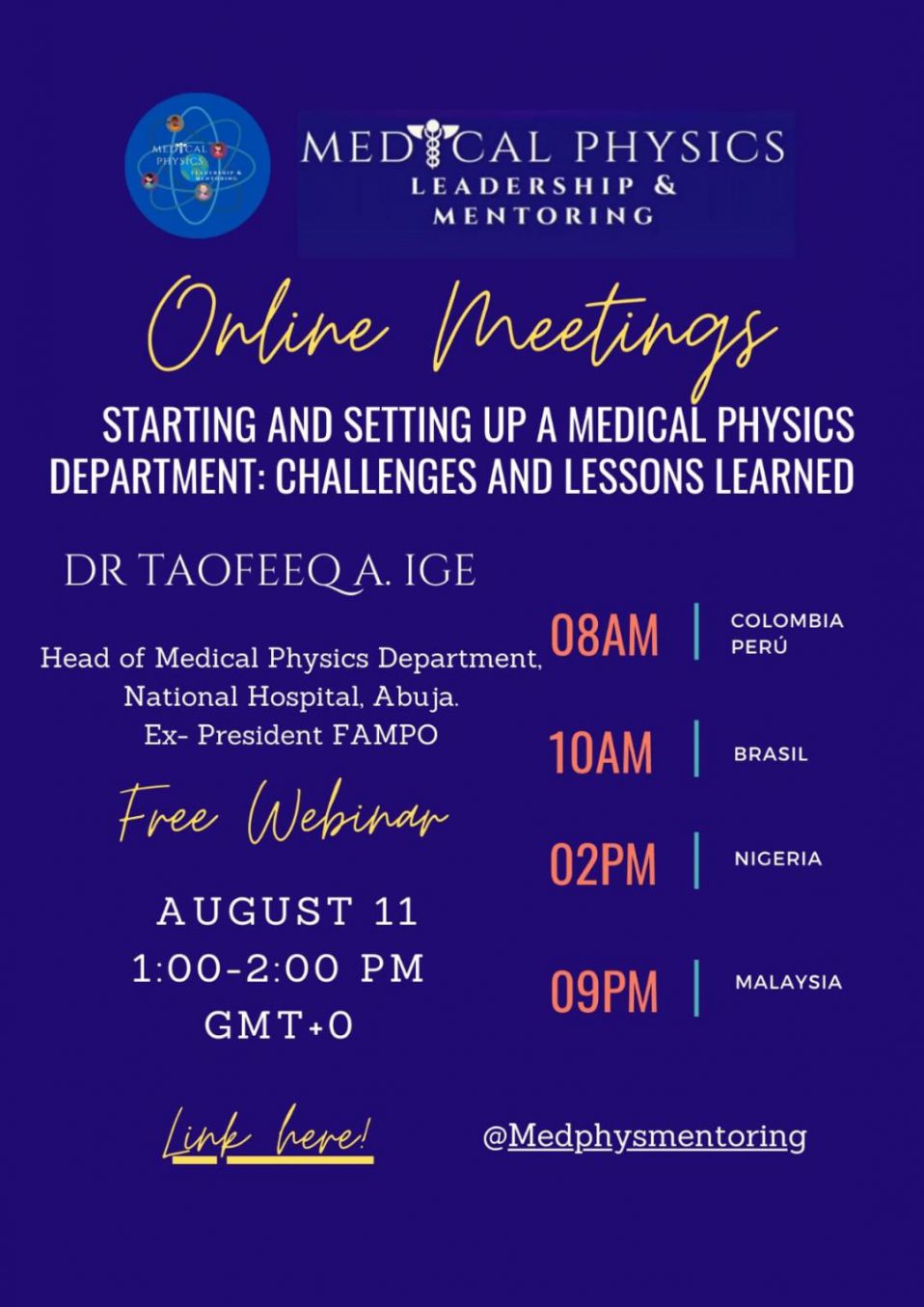 Online Talk: Starting and Setting Up a Medical Physics Department ...