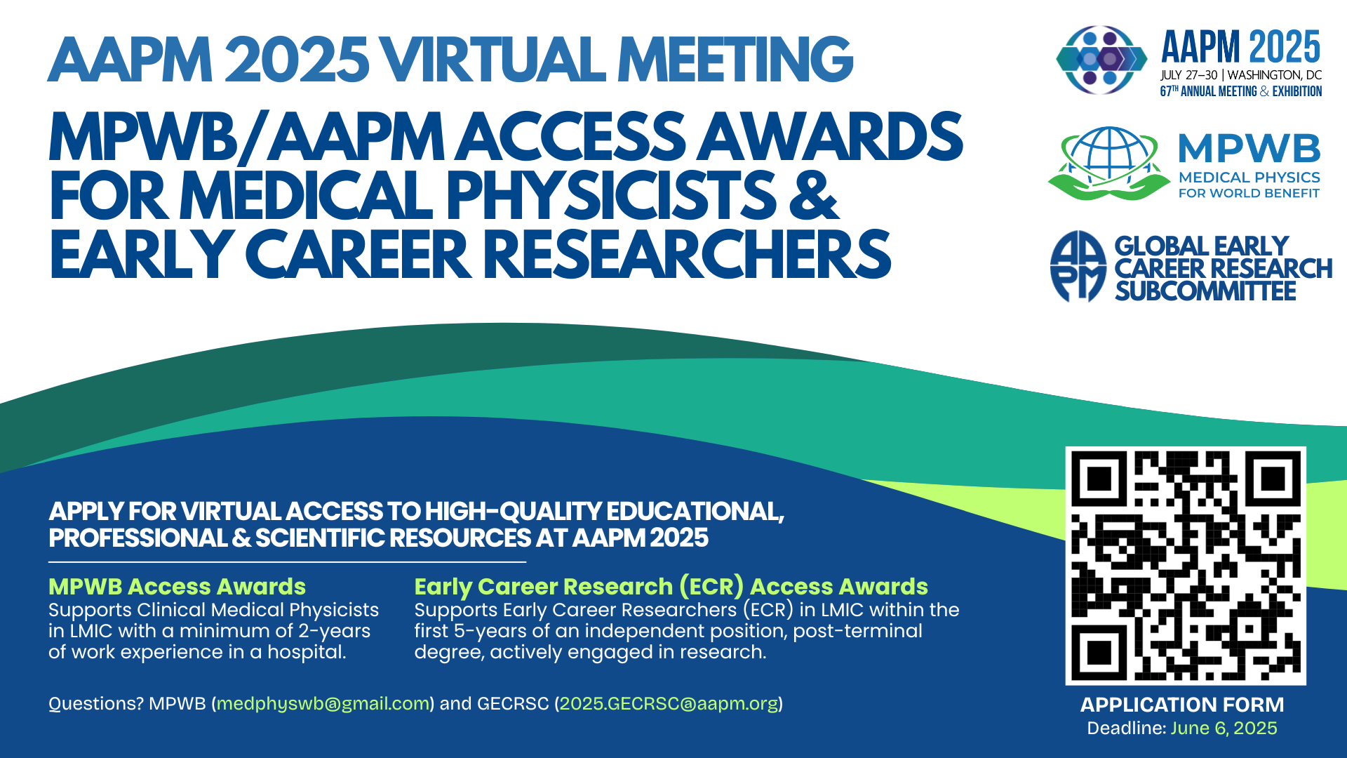 Announcement for MPWB/AAPM Awards for Virtual Access to the AAPM 2025 ...